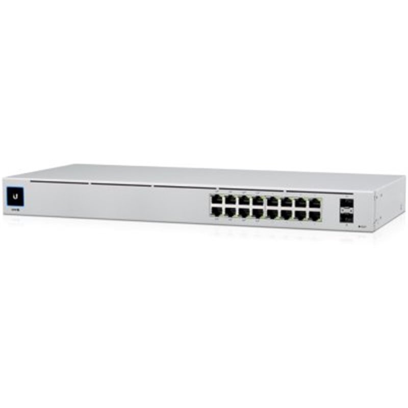 USW-16-PoE Gen2 is een Layer2 switch met 16 poorten en 42W PoE budget