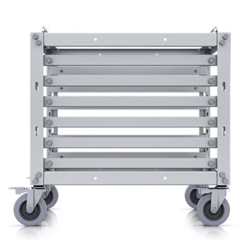 Ubiquiti Toolless Mini Rack 6U/19" formaat rack met zwenkbare wielen.