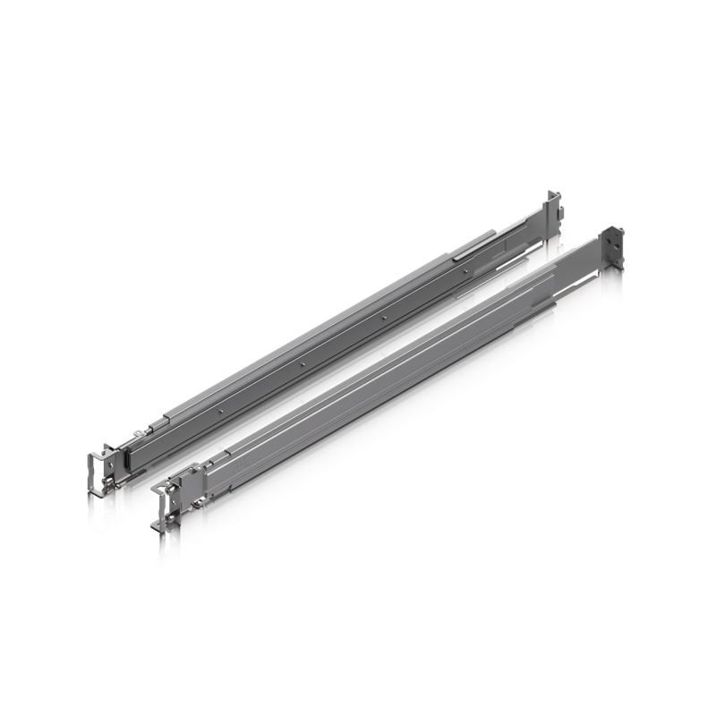 Adjustable slide rails for UniFi, smoothly slide into 4-leg rack.